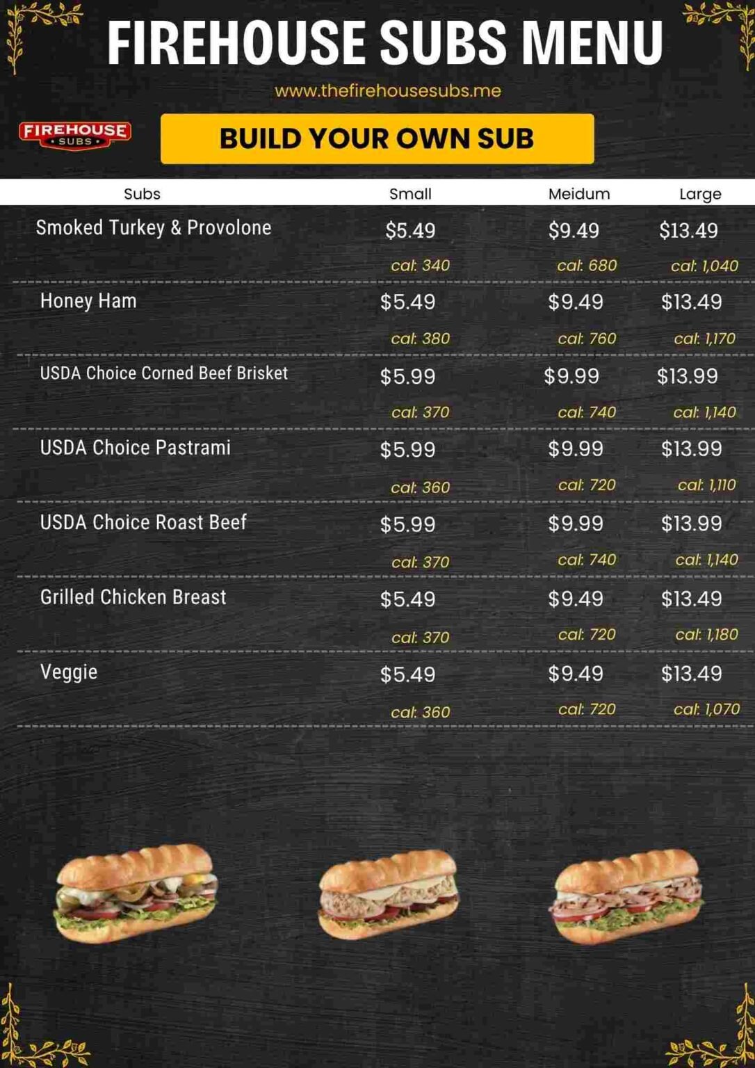 Firehouse Subs Menu With Prices | Updated July 2025
